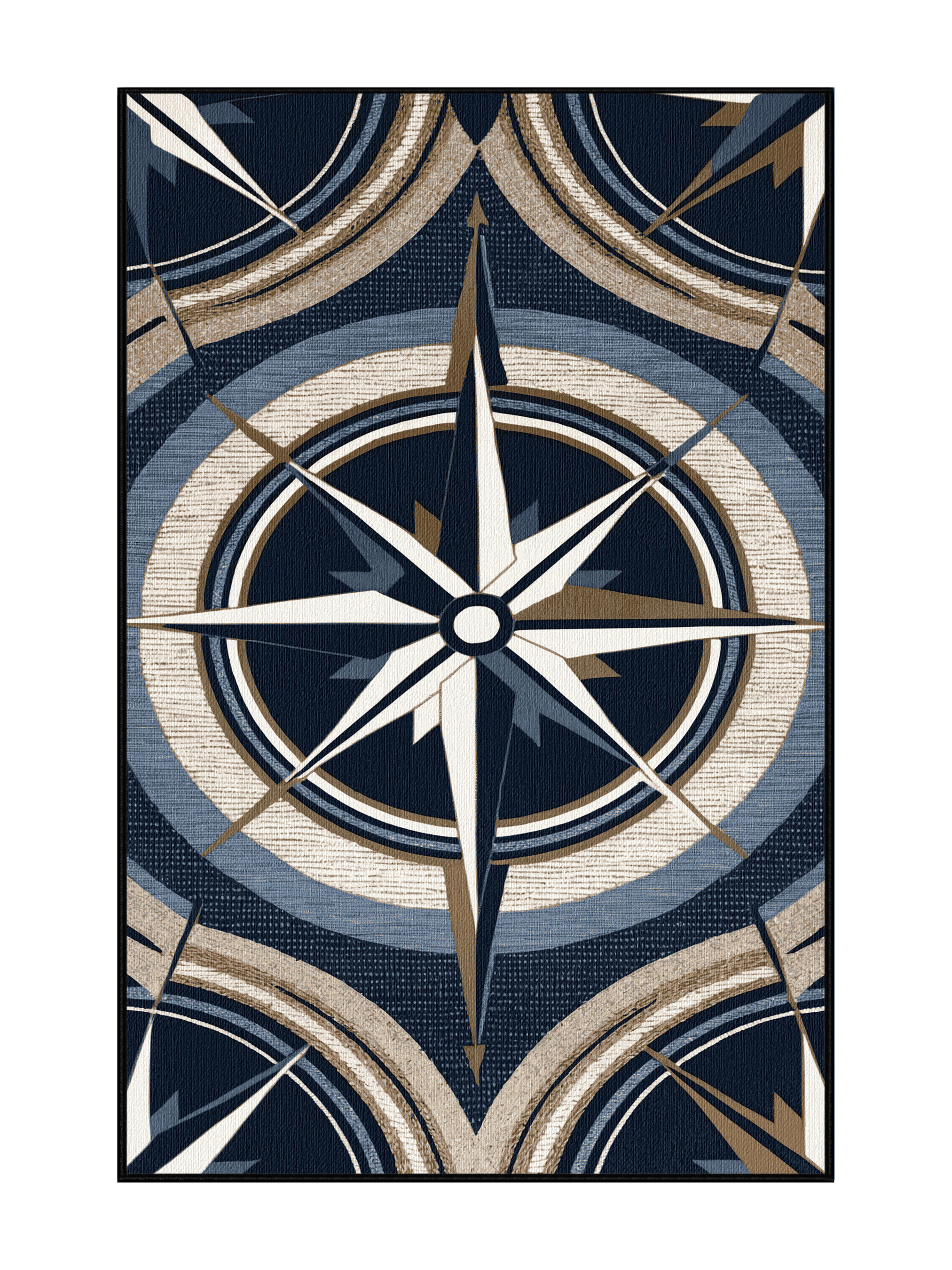 Longshore Tides Washable Contemporary compass designs Nautical Area Rug ...