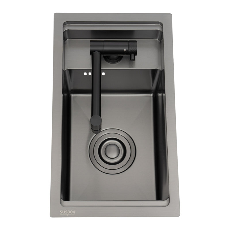 DENFER 15.2'' L Drop-In Single Bowl Stainless Steel Kitchen Sink | Wayfair