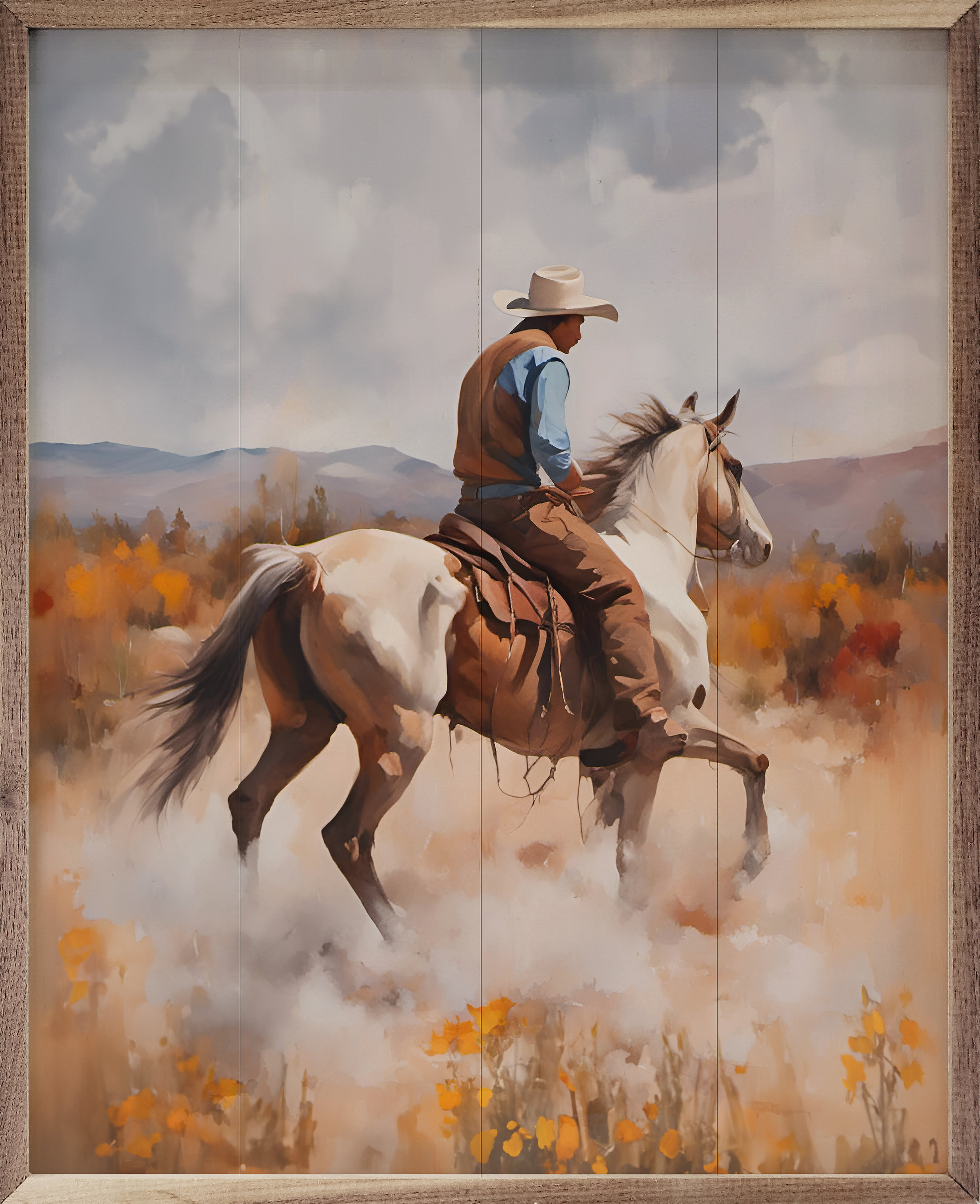 Union Rustic Western Rider Framed On Wood | Wayfair