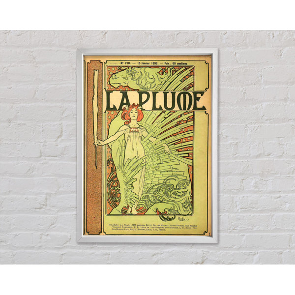 Happy Larry Alphonse Mucha La Plume Framed Print | Wayfair.co.uk