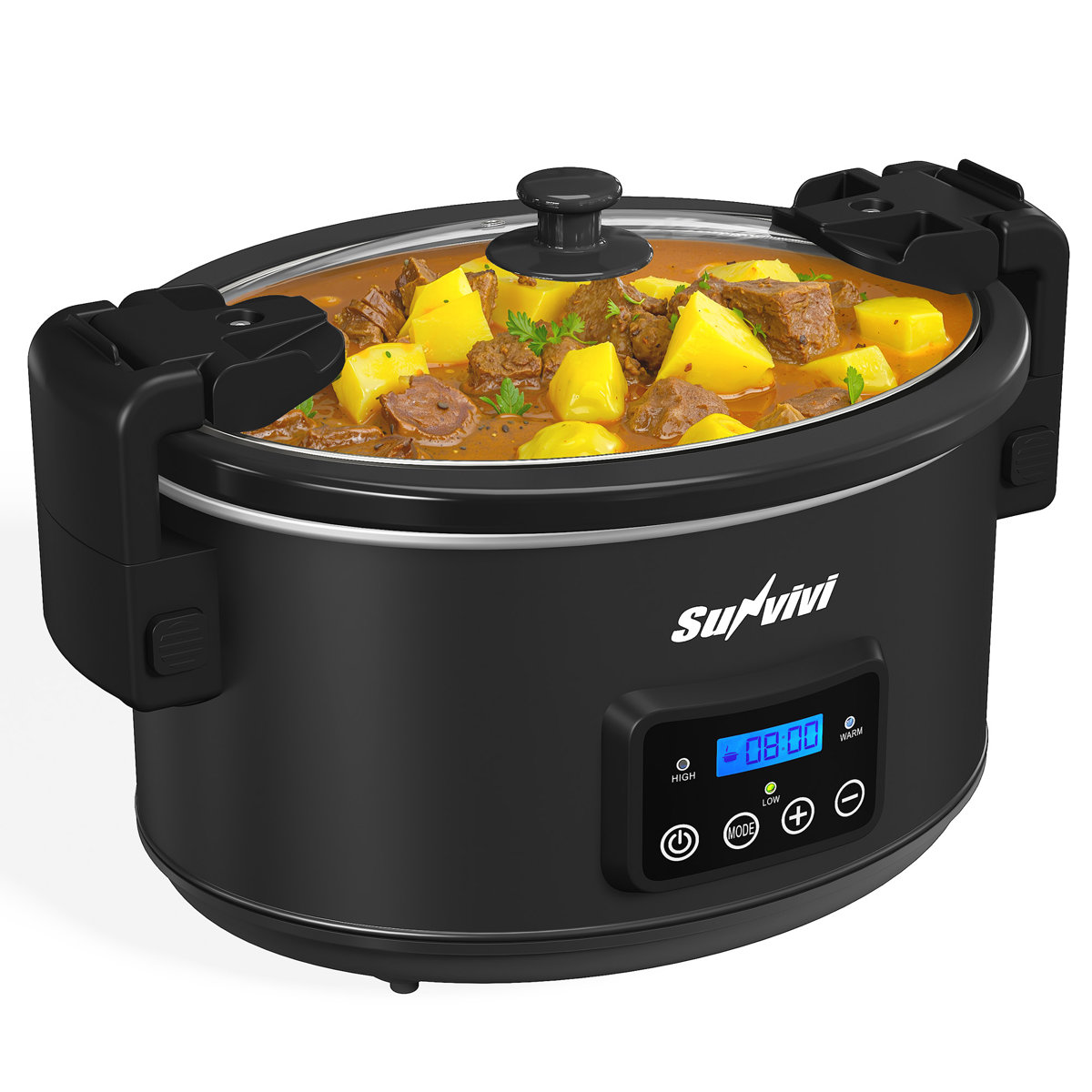 Green4ever 8.5 Quart Programmable Slow Cooker With Locking Lid | Wayfair