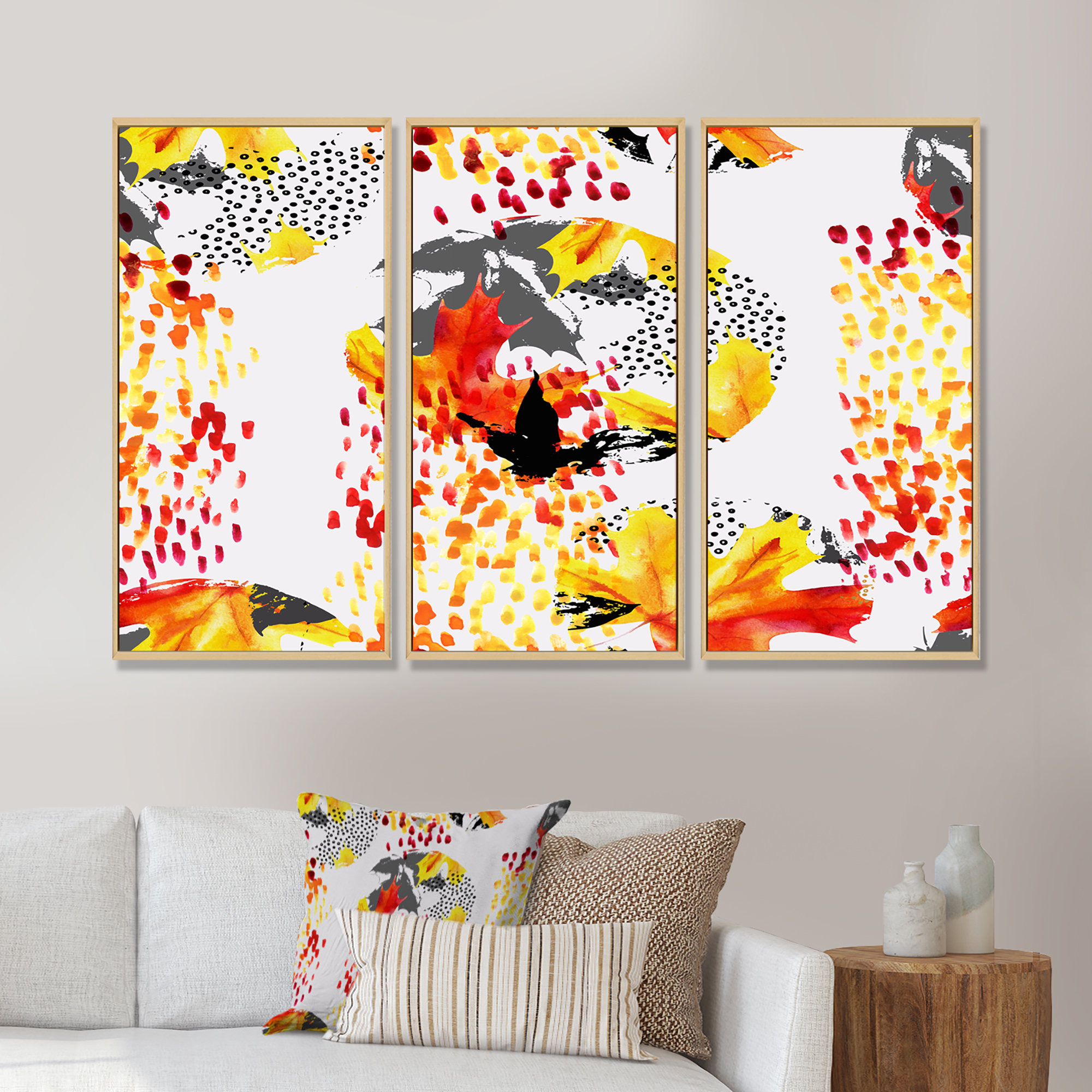 Wrought Studio " Yellow And Red Autumn Colours " 3 - Pieces - Wayfair ...