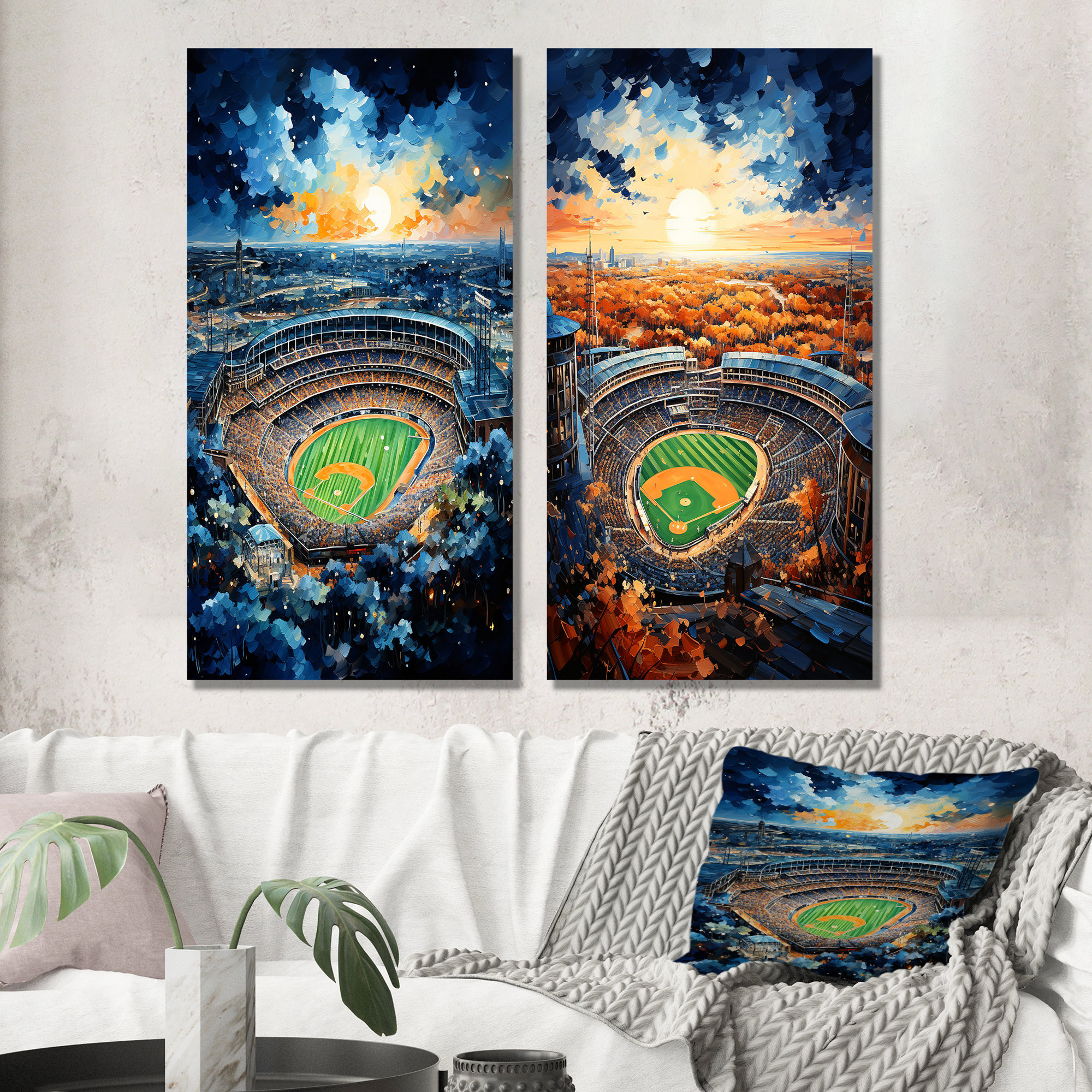 Ivy Bronx Stadium Birds Eye View - Stadiums Metal Wall Art Prints Set ...