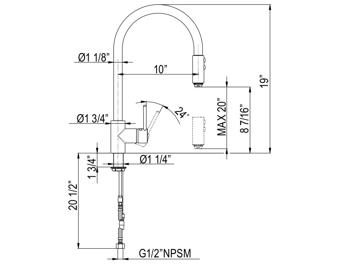 Rohl Bossini One Handle Architectural Single Hole Kitchen Faucet | Perigold