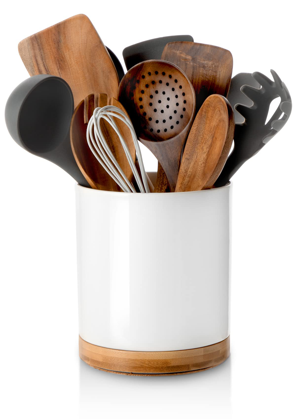 Hokku Designs 360°Rotating Utensil Holder, 7.2" Large Utensil Crock ...