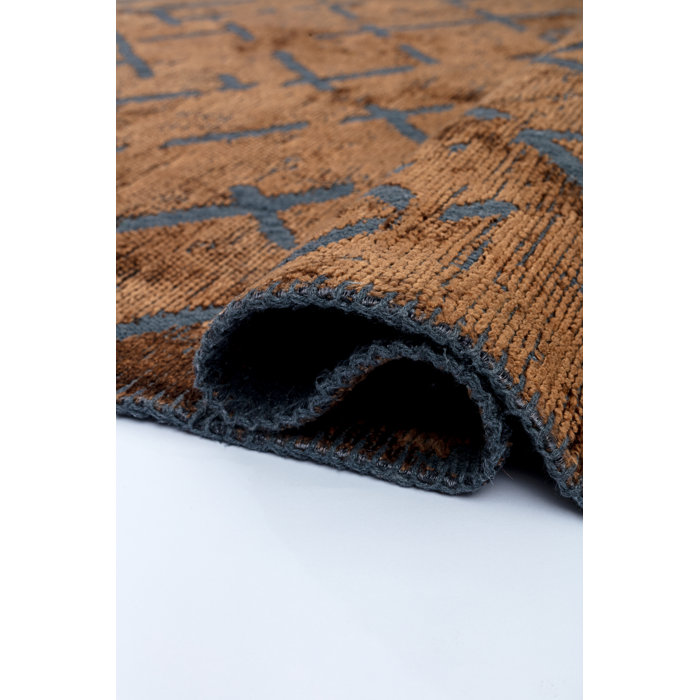 Woven Concepts Brown/Black Abstract Luxury Area Rug | Wayfair