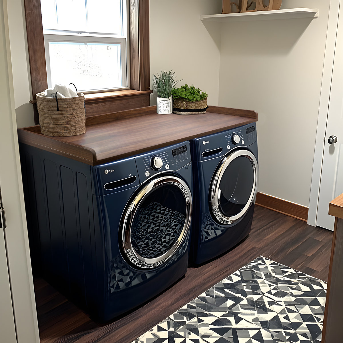 Kaboon Washer Dryer Countertop with Edge Rails, 27.5" x 54", Laundry ...