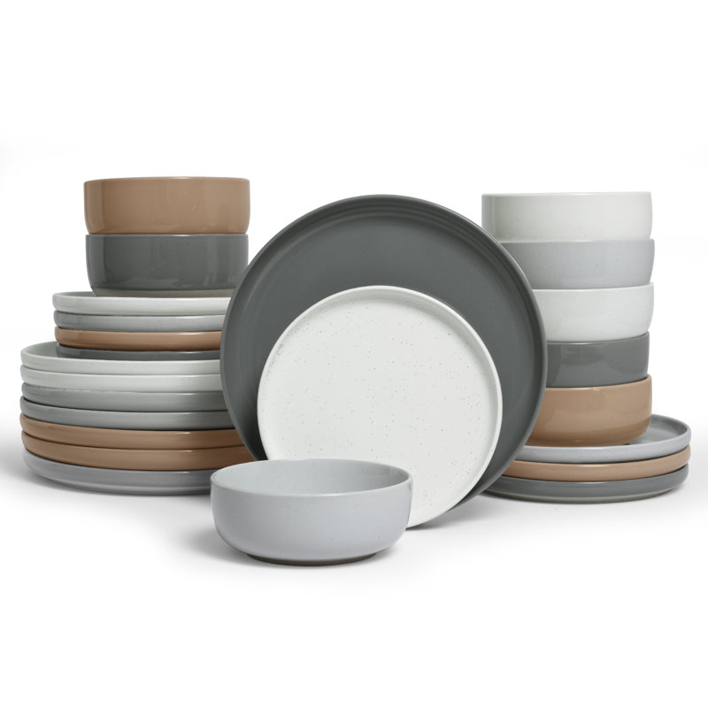 Famiware 24 Piece Stoneware Dinnerware Set - Service for 8 & Reviews ...