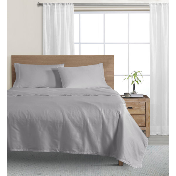 Well Being By Sunham Cotton Blend Solid Colour Sheet Set - Wayfair Canada
