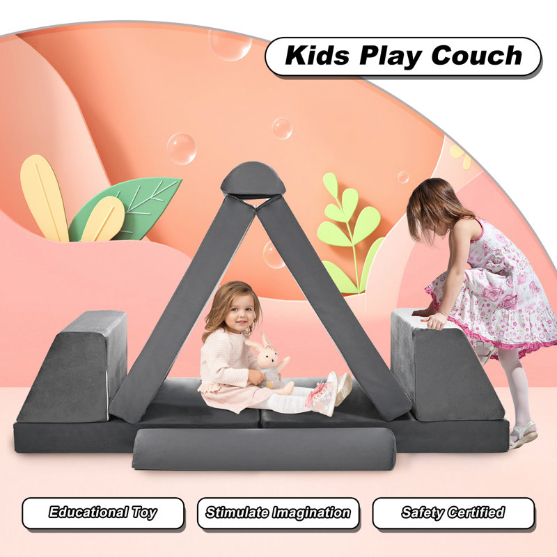 Isabelle & Max™ 10Pcs Play Sofa Set For Kids, Modular Sofa Fold Out ...