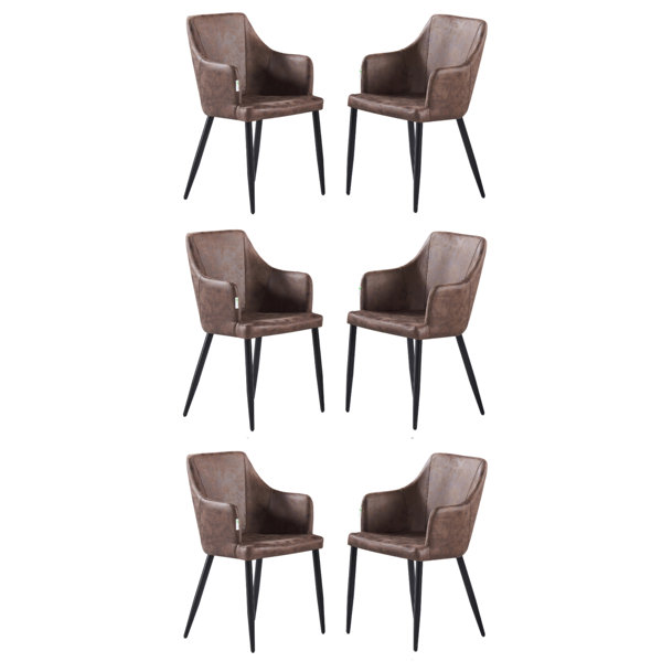 Corrigan Studio Maramec Faux Leather Dining Chairs - Ergonomic back ...