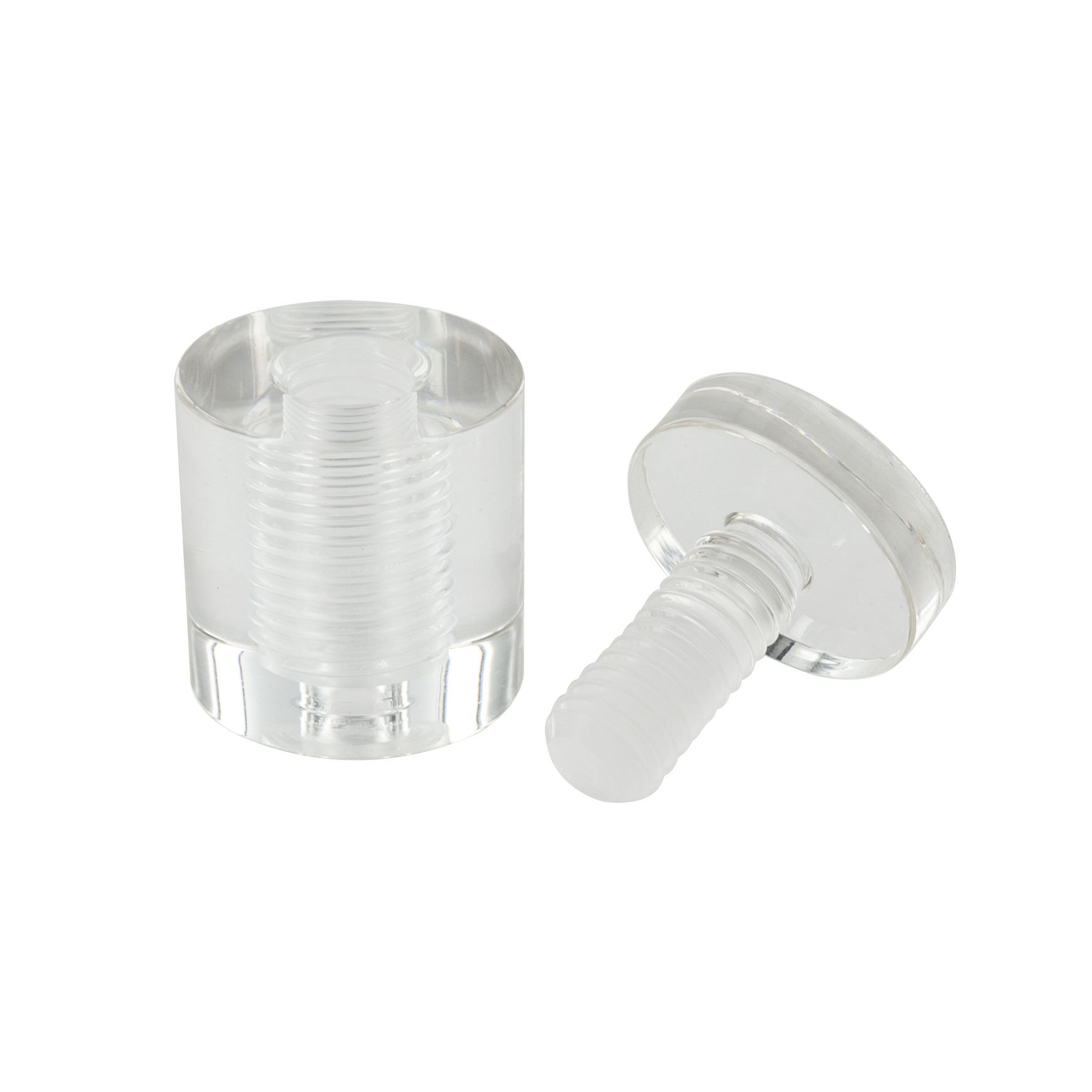 Outwater Sign Standoff 1" Diameter X 1" Barrel Length Clear Acrylic ...