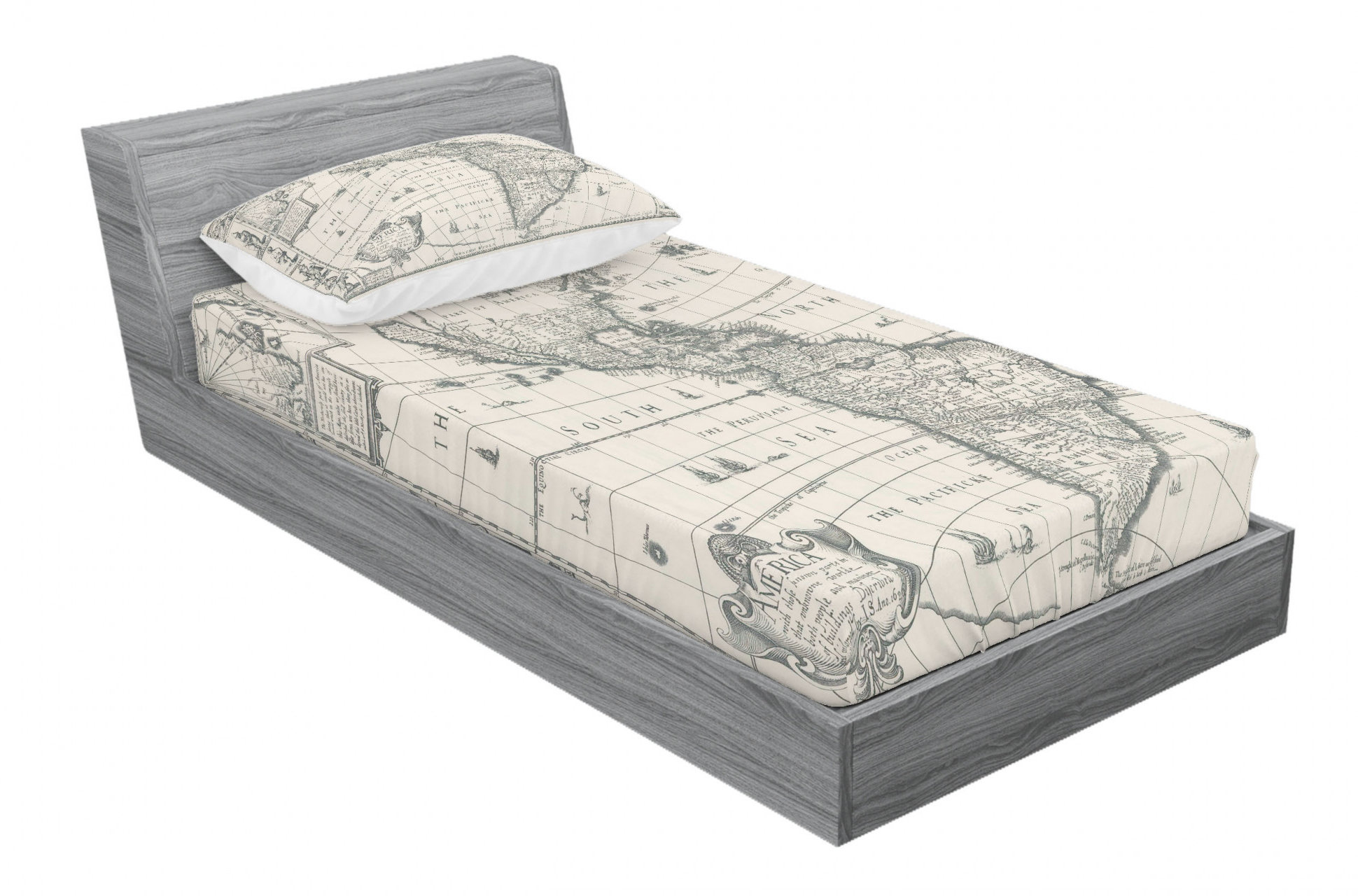 Ambesonne World Map Sheet Set | Wayfair