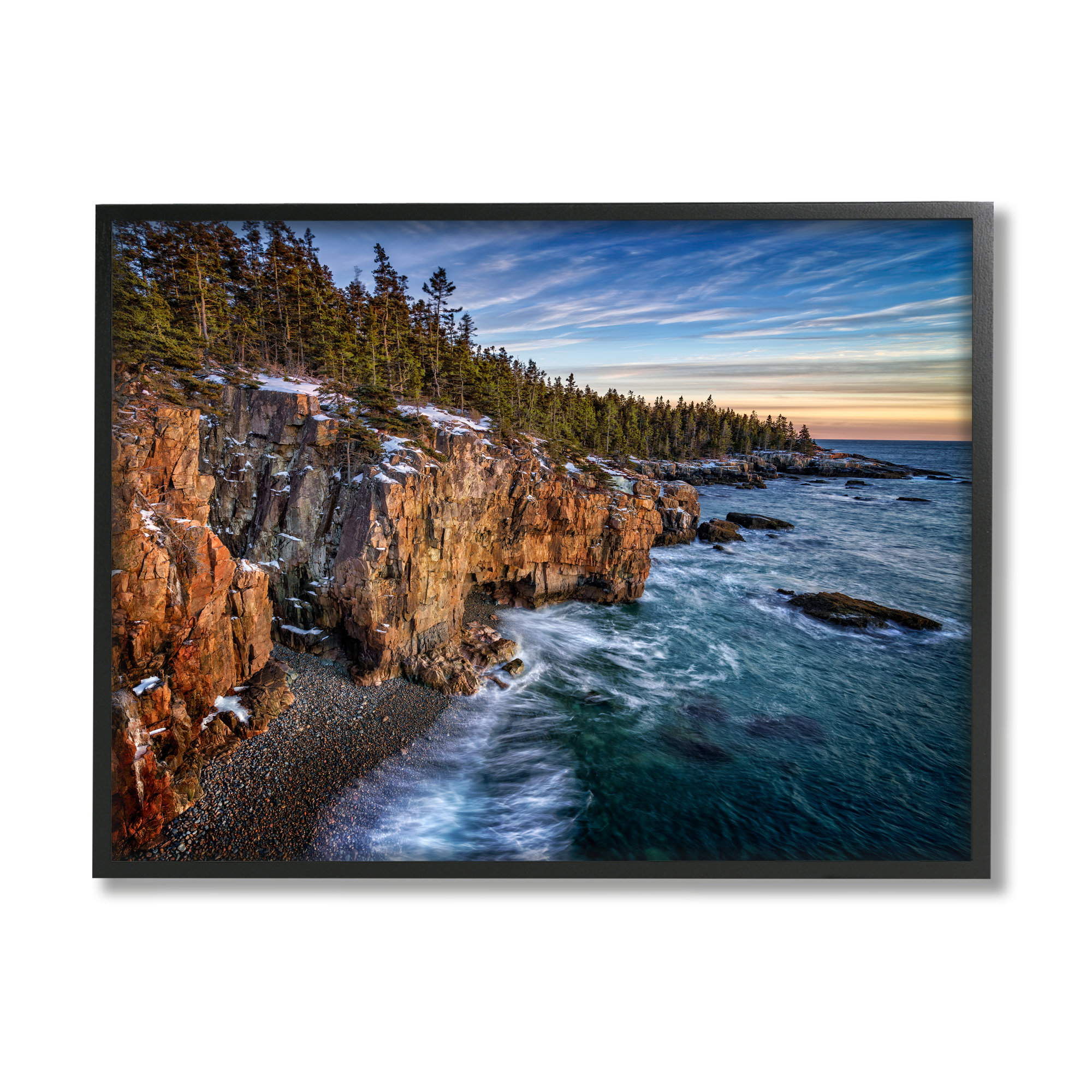 Stupell Industries Snowy Cliffs Ocean Tide Waves by Rick Berk - Floater ...