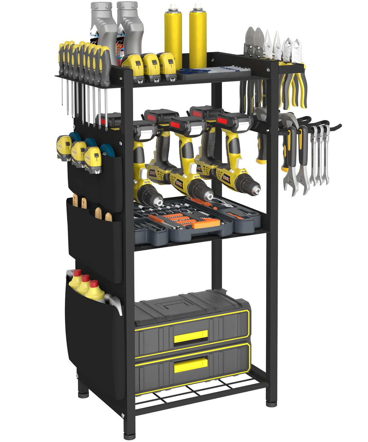 WFX Utility™ 4-Tier Rolling Power Tool Organizer Storage Cart With ...
