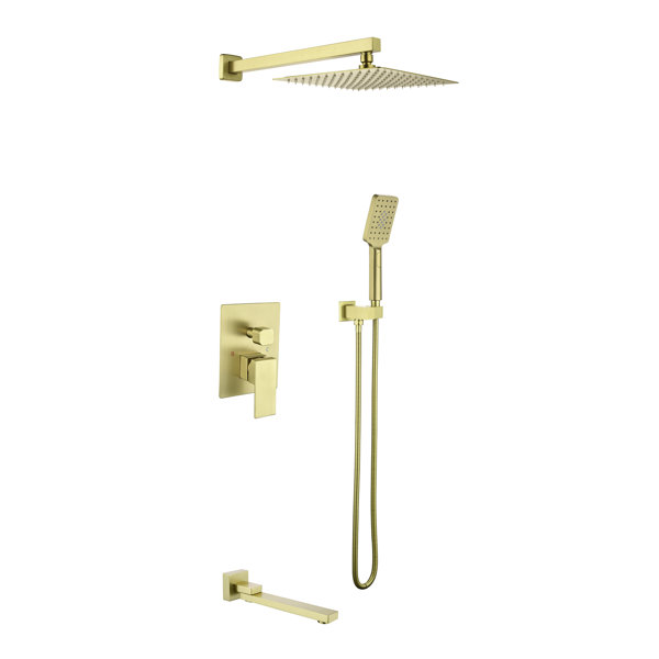 RBROHANT 8" Rain Shower System with Rotatable Tub Spout, Solid Brass ...