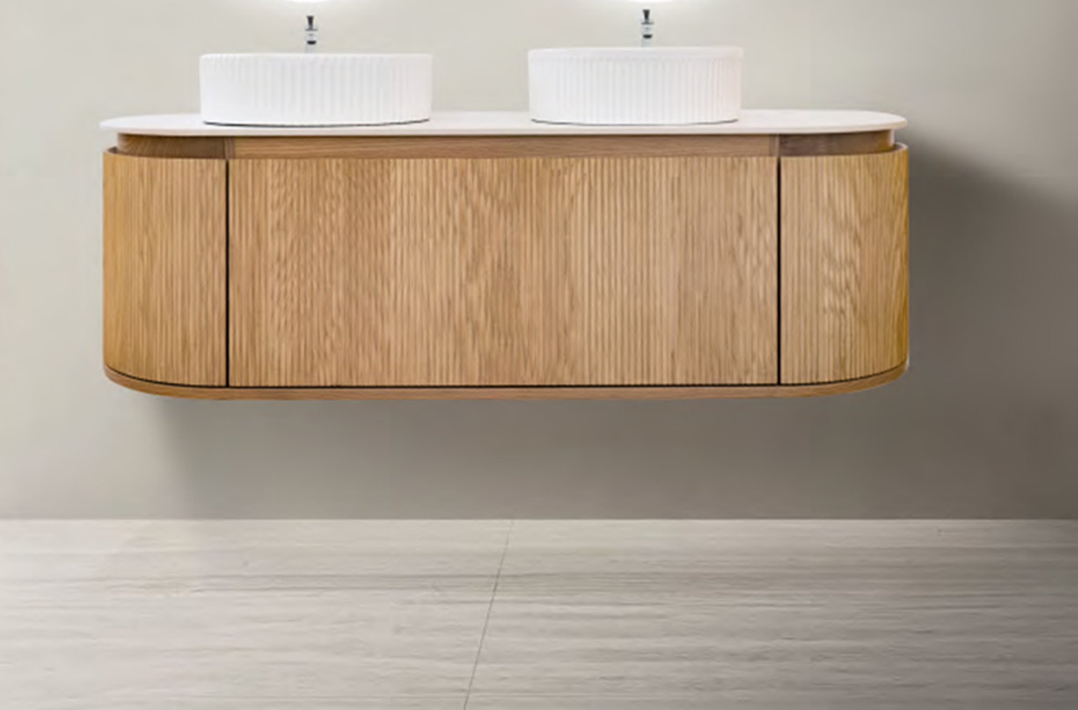 Infinity Furniture Import Floating Solid Wood Double Vanity With Led ...