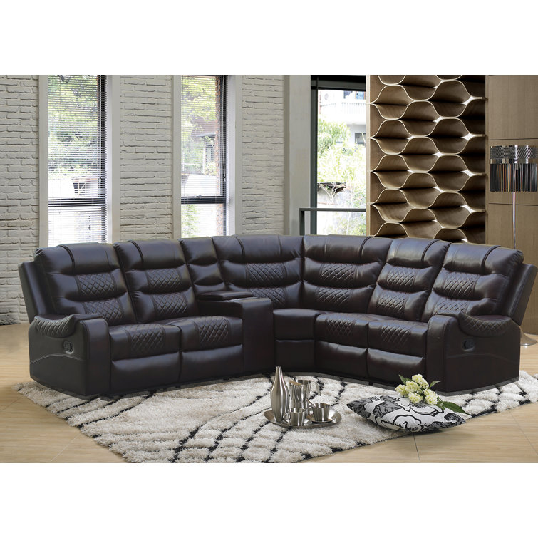 Red Barrel Studio® Faelyn 3 - Piece Faux Leather Sectional | Wayfair