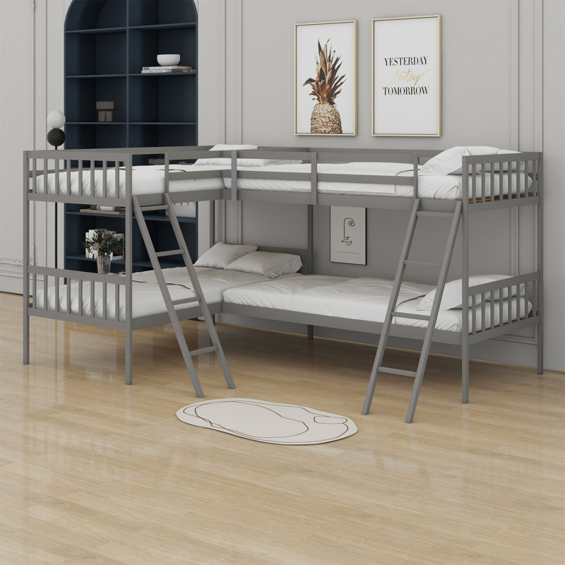Latitude Run® L-Shaped Bunk Bed With Ladder | Wayfair