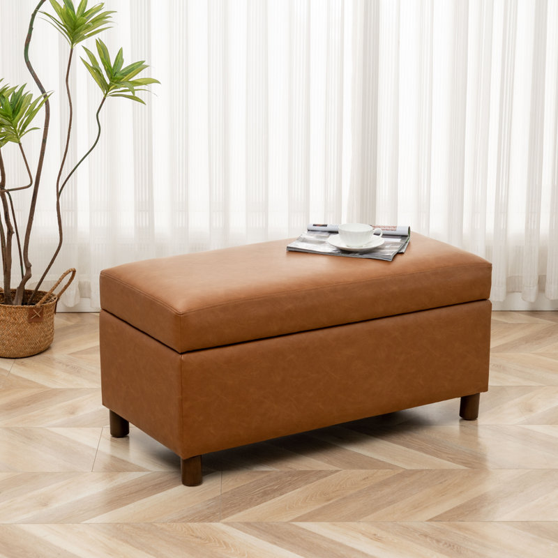 Wade Logan® Calletana Faux Leather Storage Bench & Reviews | Wayfair