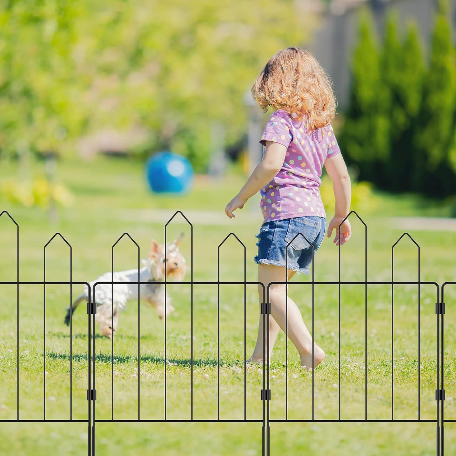 JS NOVAJUNS 10 Pack Decorative Garden Fence 23.6in (H) x 10ft (L ...