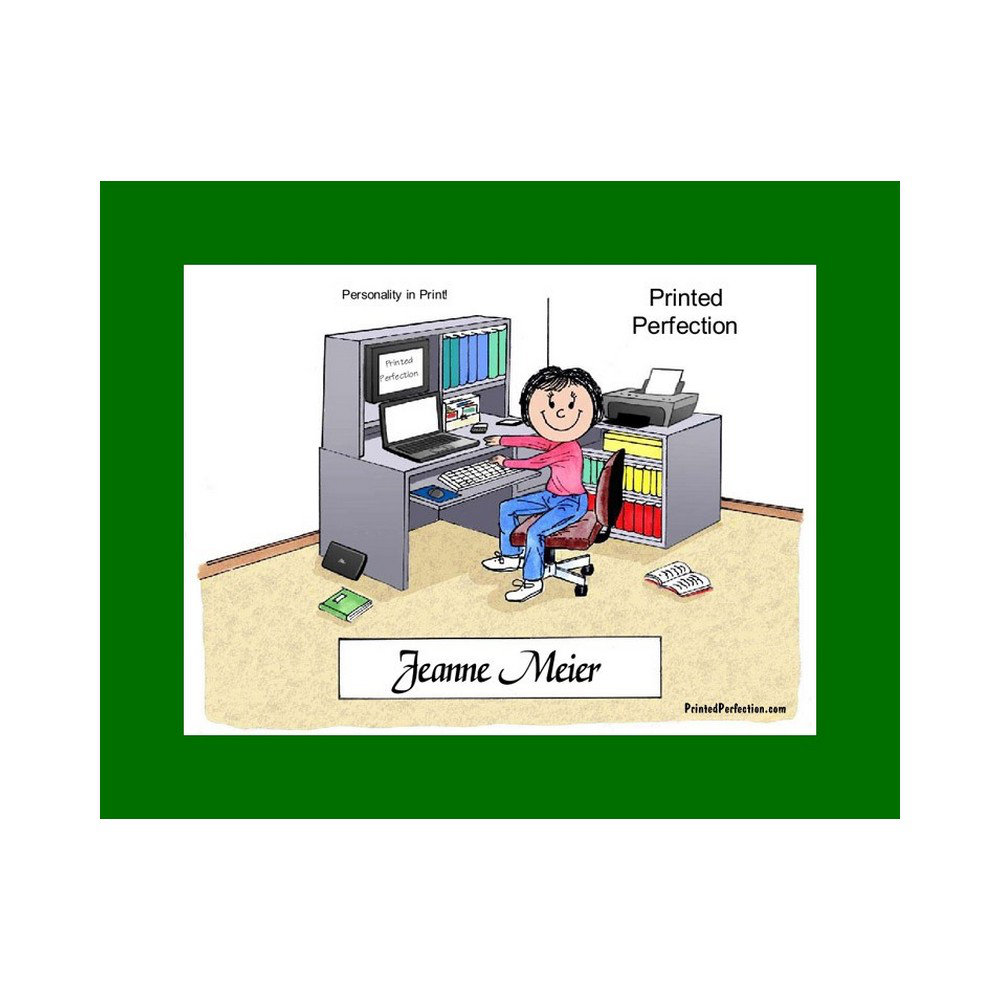 Printed Perfection Personalized Computer Lover -Female Cartoon ...