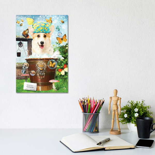 Happy Larry Welsh Corgi Wash Your Paws | Wayfair.co.uk