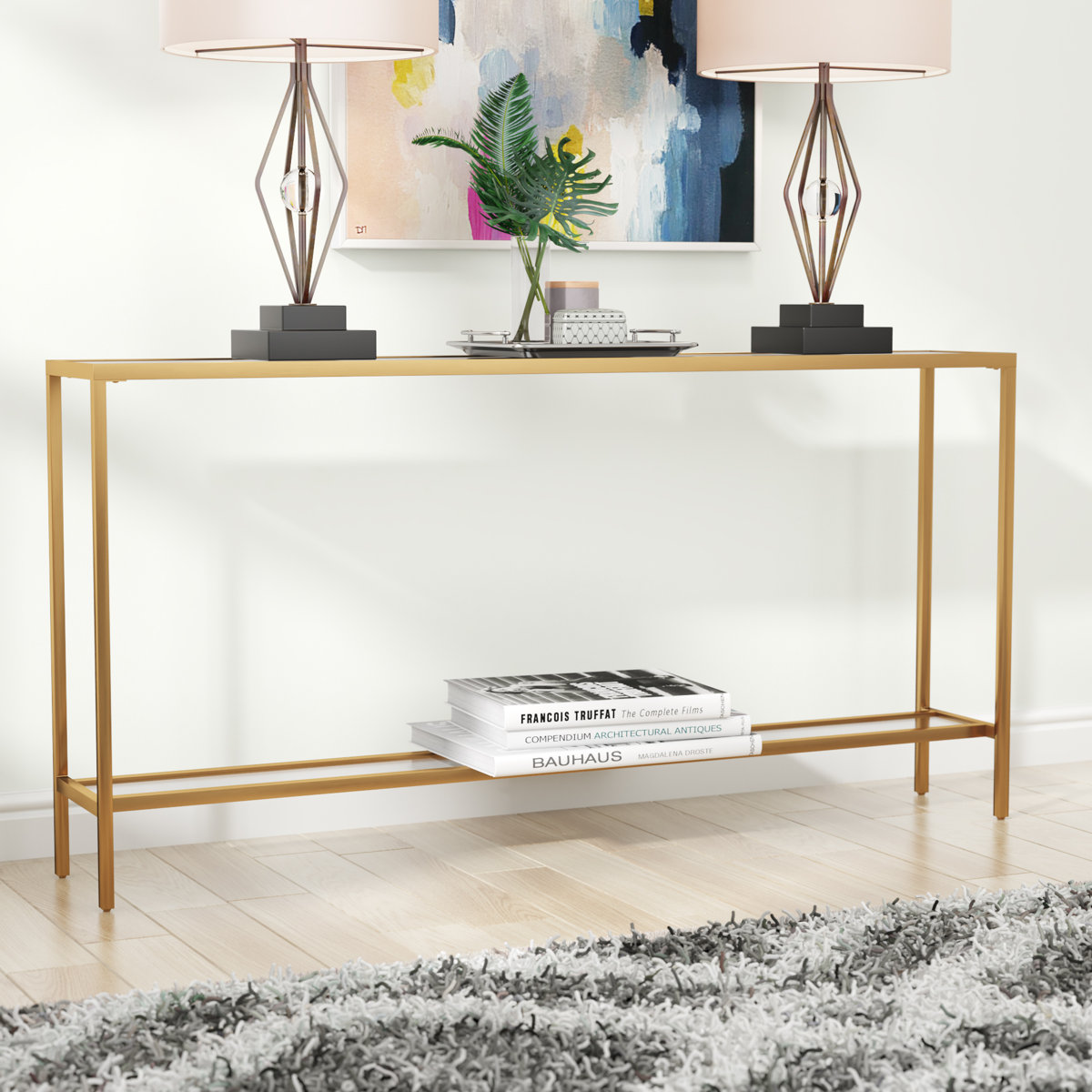 Mercury Row® Imes 60" Mirrored Glass Top Console Table & Reviews | Wayfair