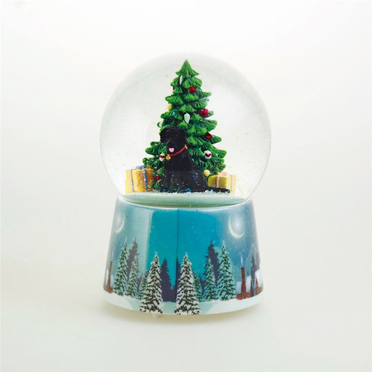 The Holiday Aisle® Snow Globe With A Black Labrador At The Christmas ...