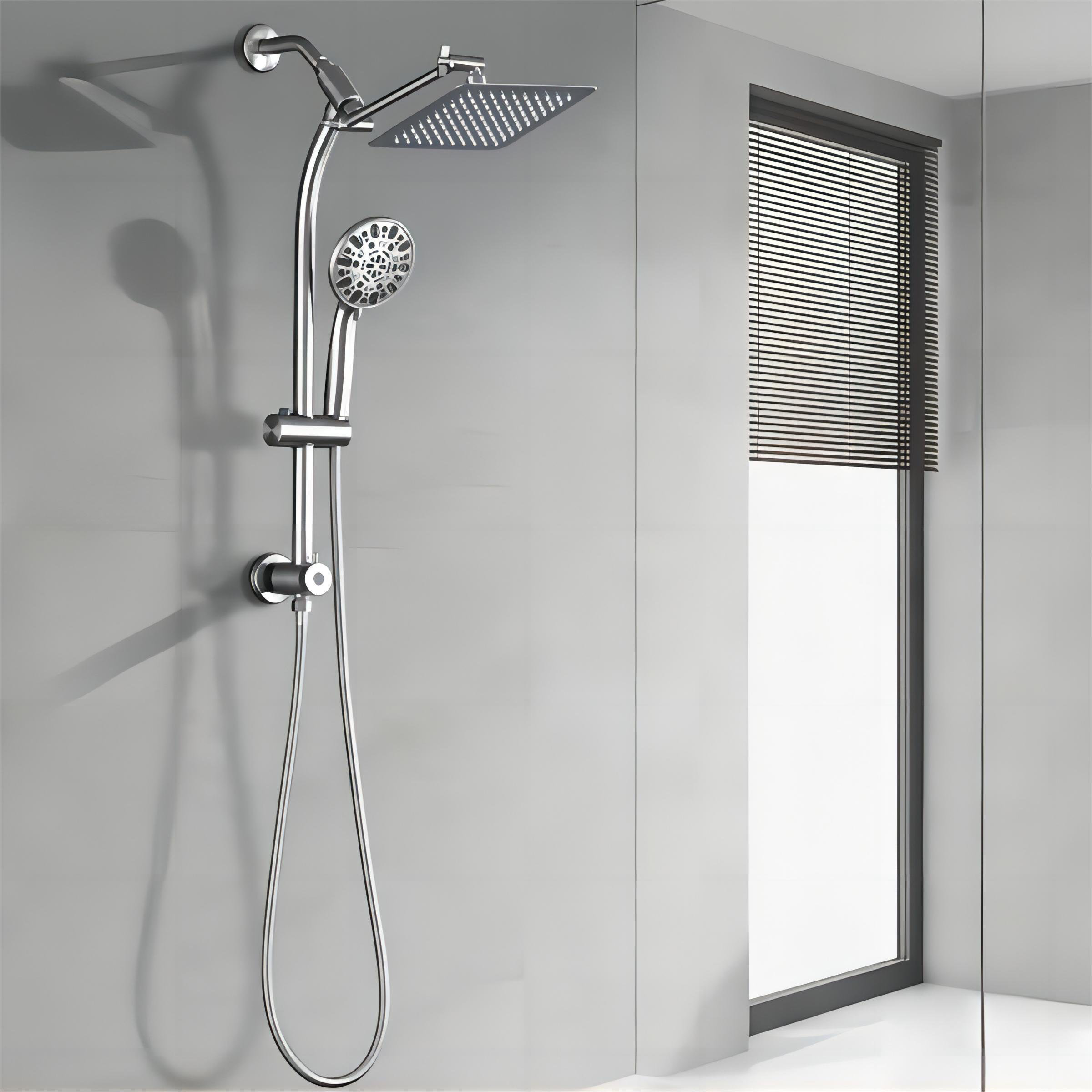 JOYHOPE Shower Heads System With Drill-free Slide Bar And Adjustable ...