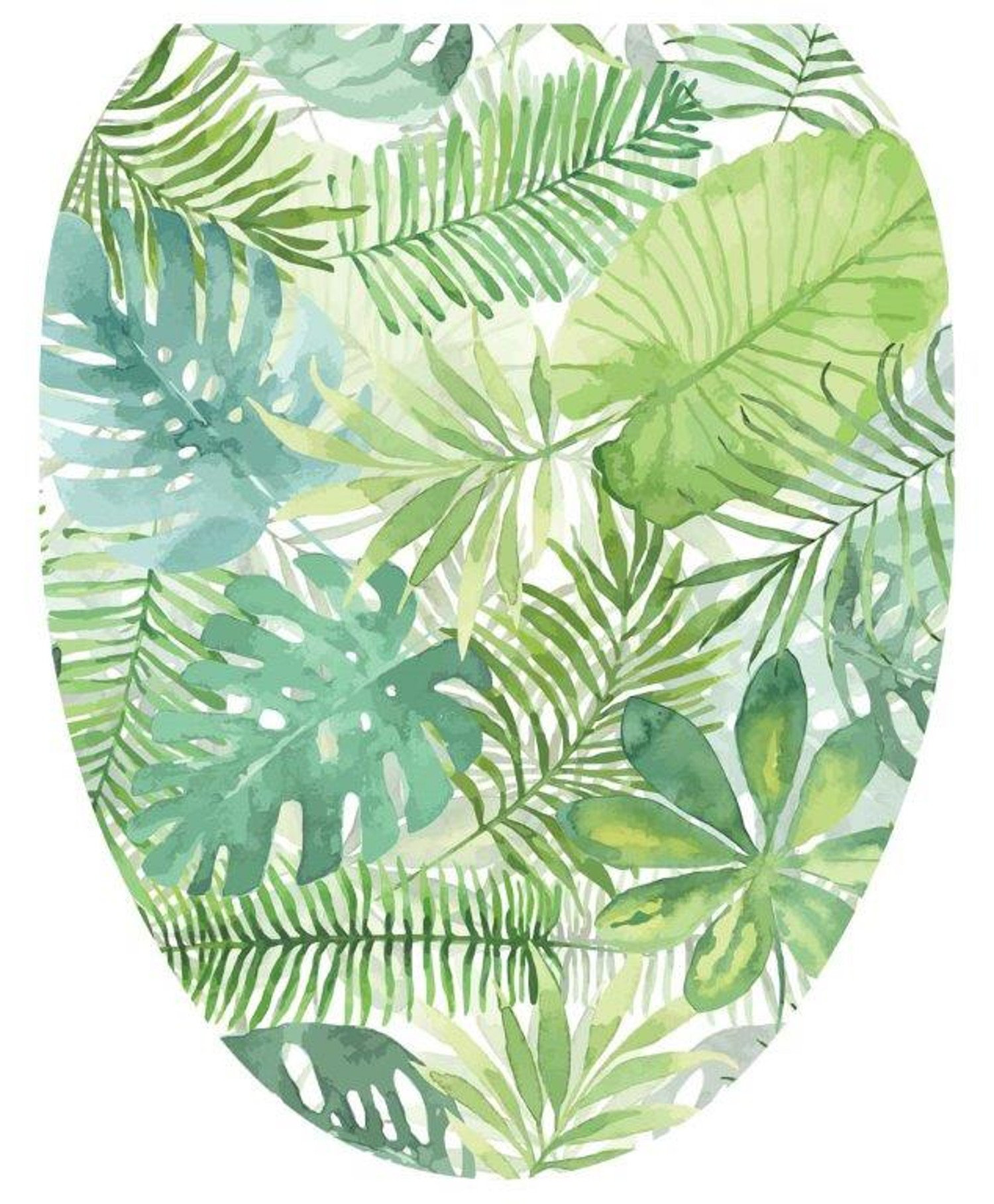 Toilet Tattoos Palm Leaves Toilet Seat Sticker, Lid Decal & Reviews ...