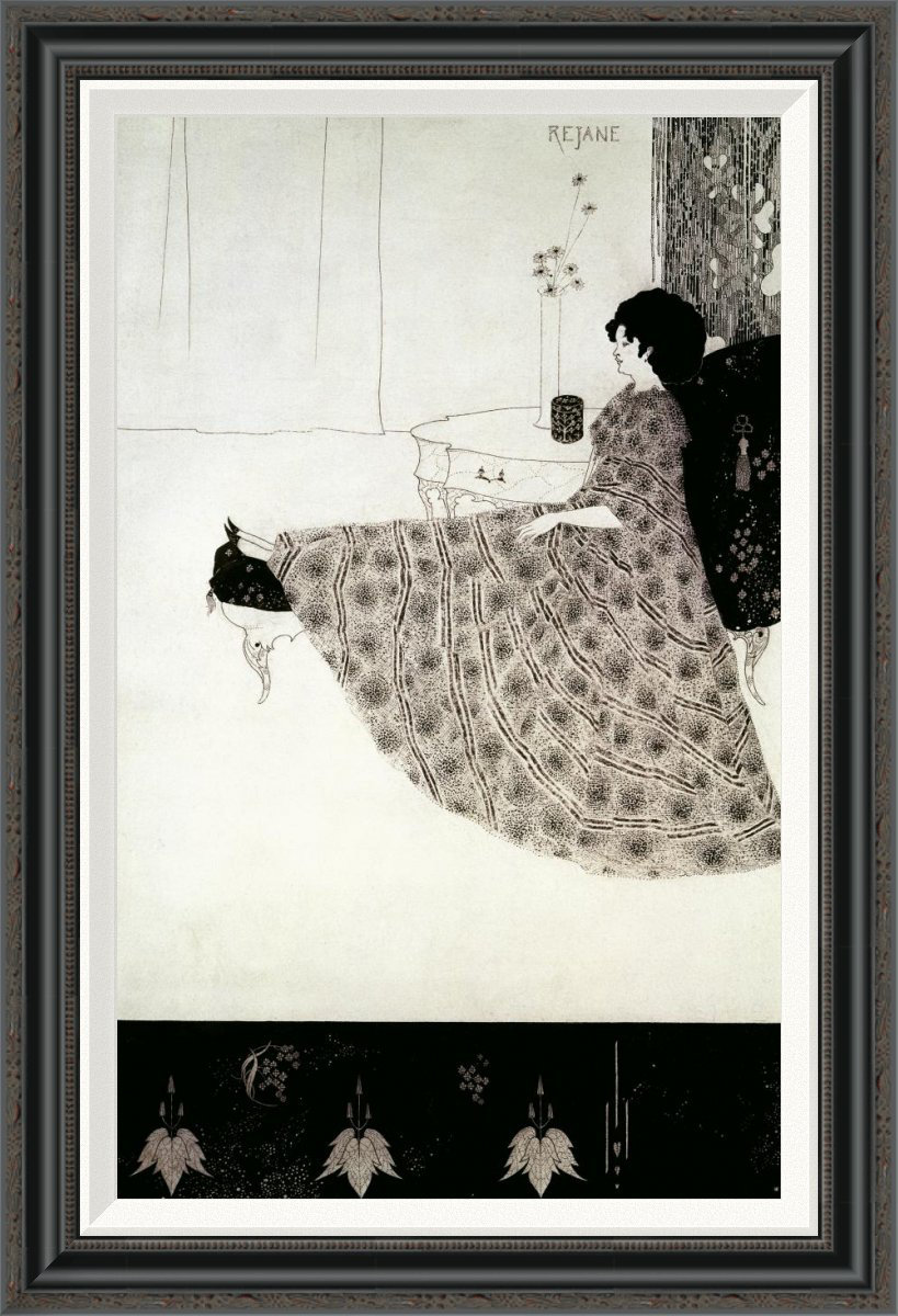 Global Gallery 'Seated Woman' by Aubrey Beardsley Framed Painting Print ...