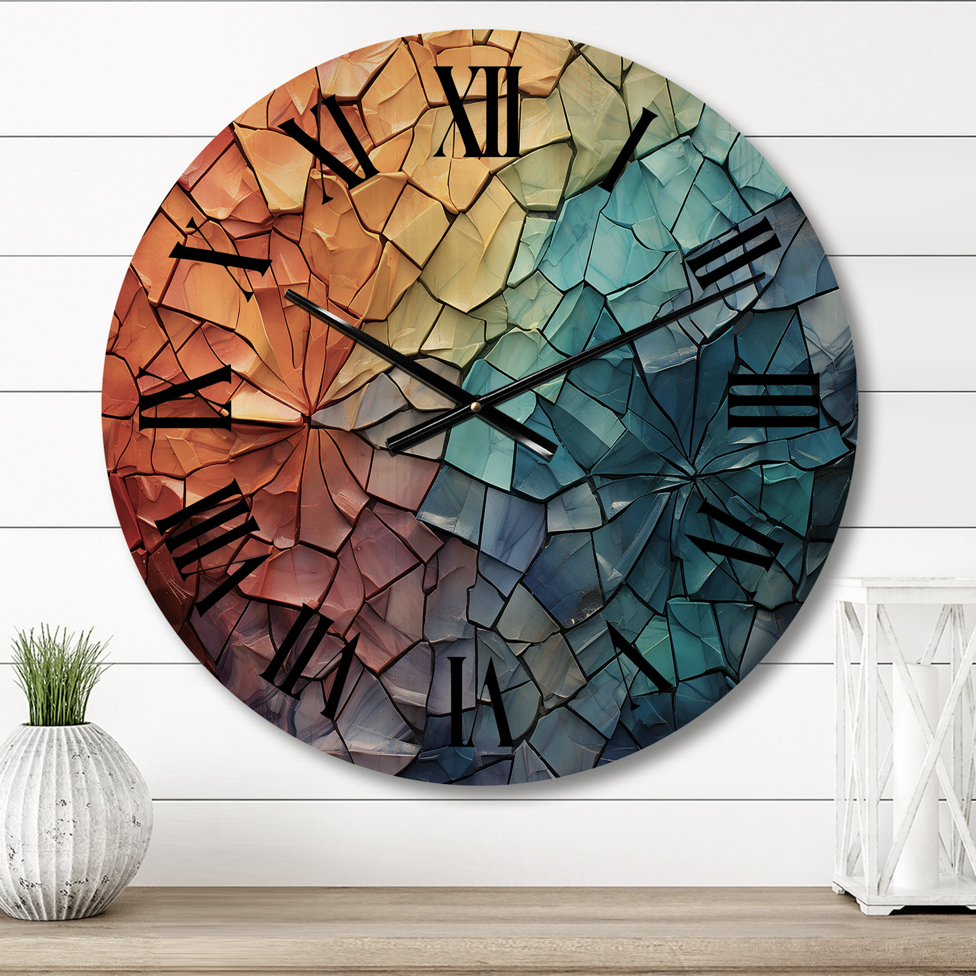 East Urban Home Colorful Mosaic II - Abstract Collages Oversized Wood ...