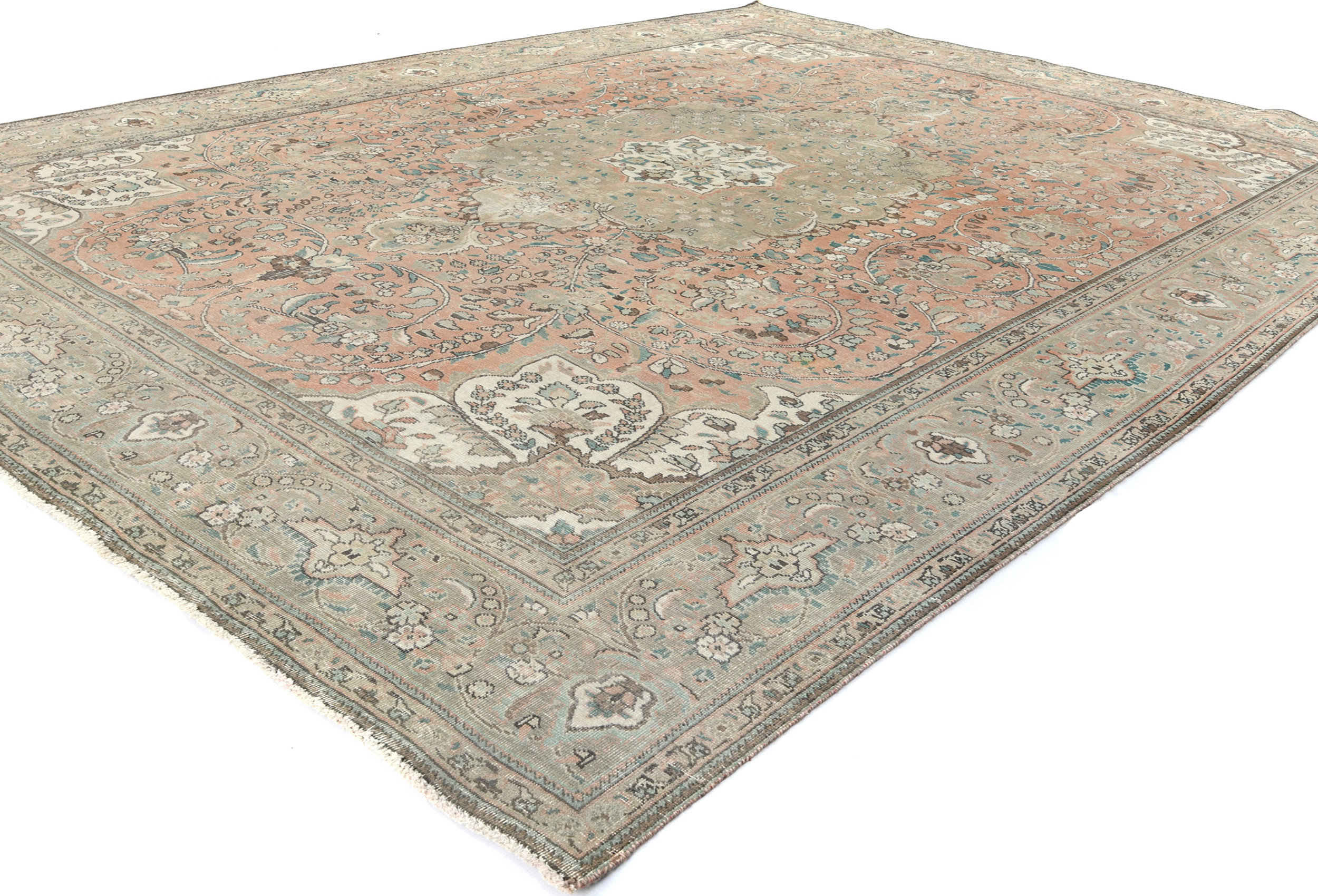 Isabelline Muted Colors Traditional 10X12 Handmade Oriental Area Rug ...