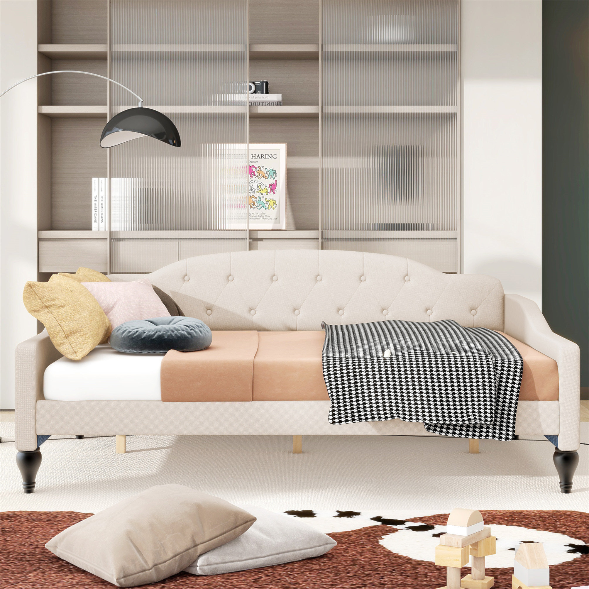 Mercer41 Full Upholstered Tufted Daybed With Elegant Design And ...