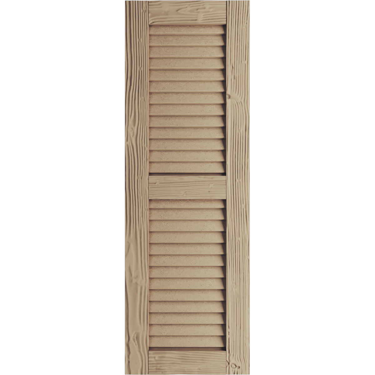 Ekena Millwork Rustic Two Equal Louver Faux Wood Shutters (Per Pair ...