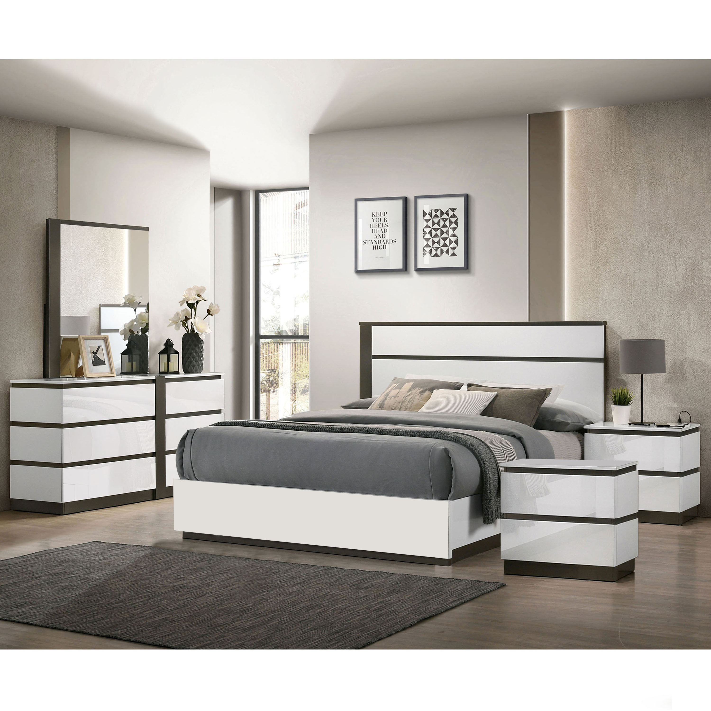 Wade Logan Arakawa Wood 5 Piece California King Bedroom Set Reviews Wayfair