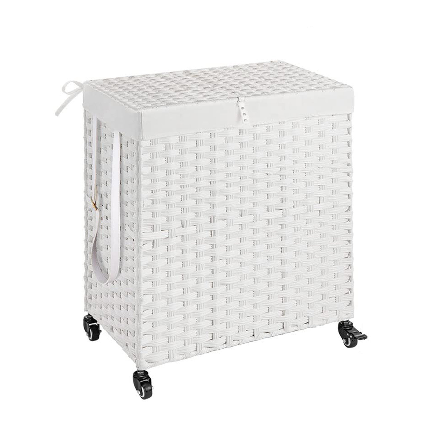 Gian Hand Woven Rolling Laundry Hamper with Handles | Wayfair