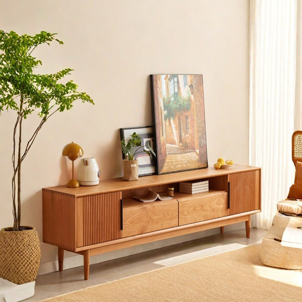 LIZIYE Japanese style design sense solid wood TV cabinet | Wayfair