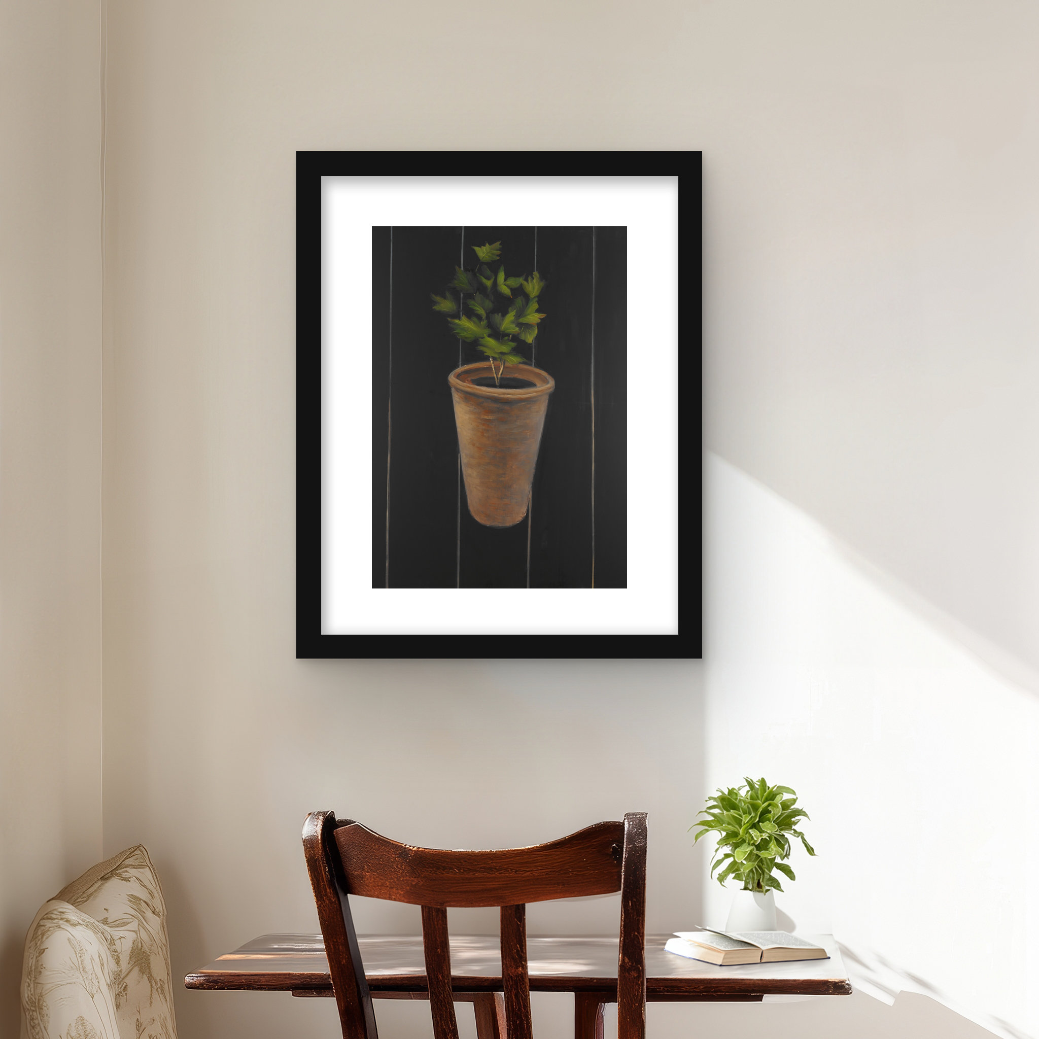 Lark Manor™ Plant of Parsley - Black Framed Matted Print for Home Decor ...
