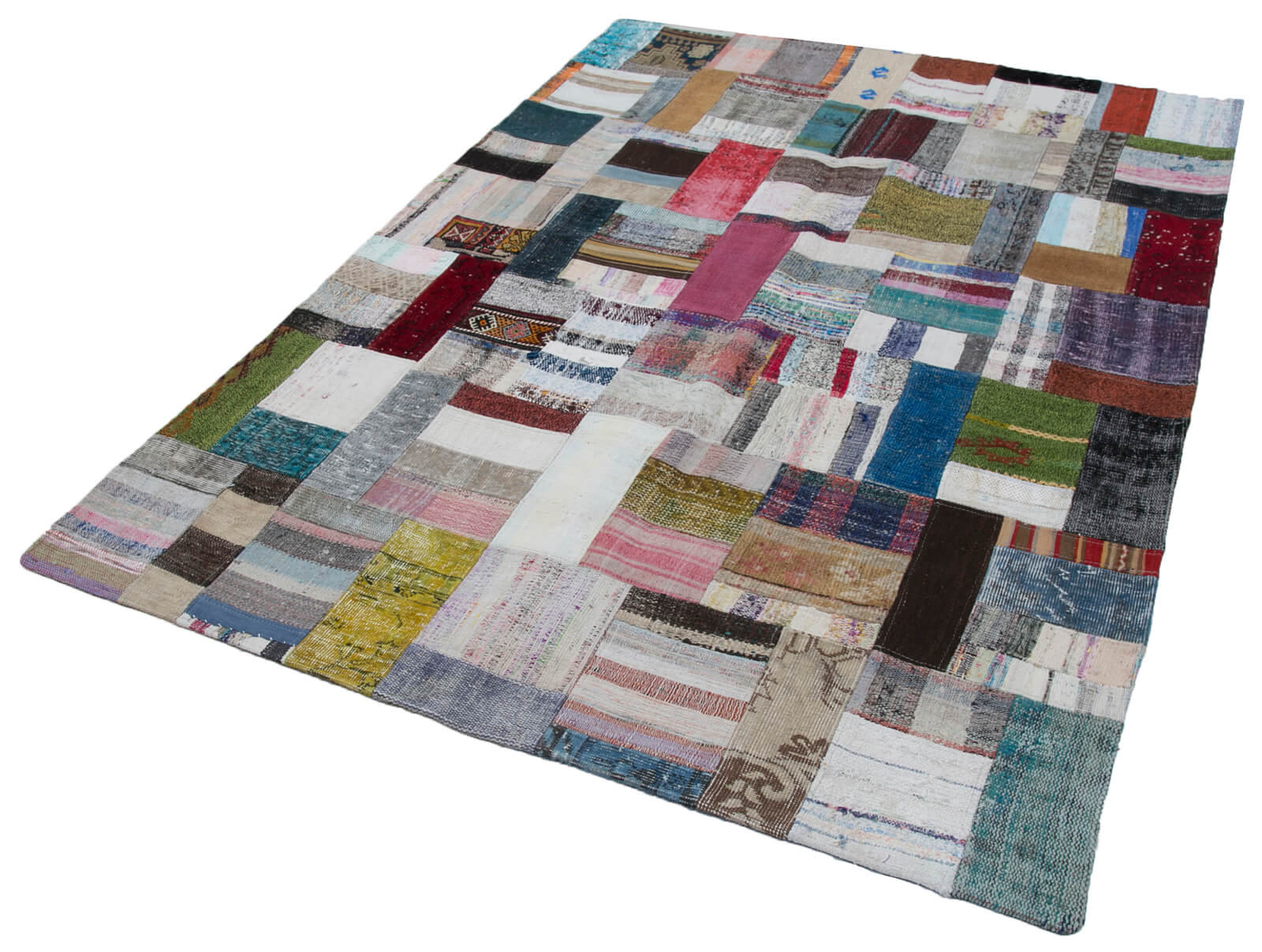 Lofy Kırk Yama Hand Knotted Wool Patchwork Rug | Wayfair