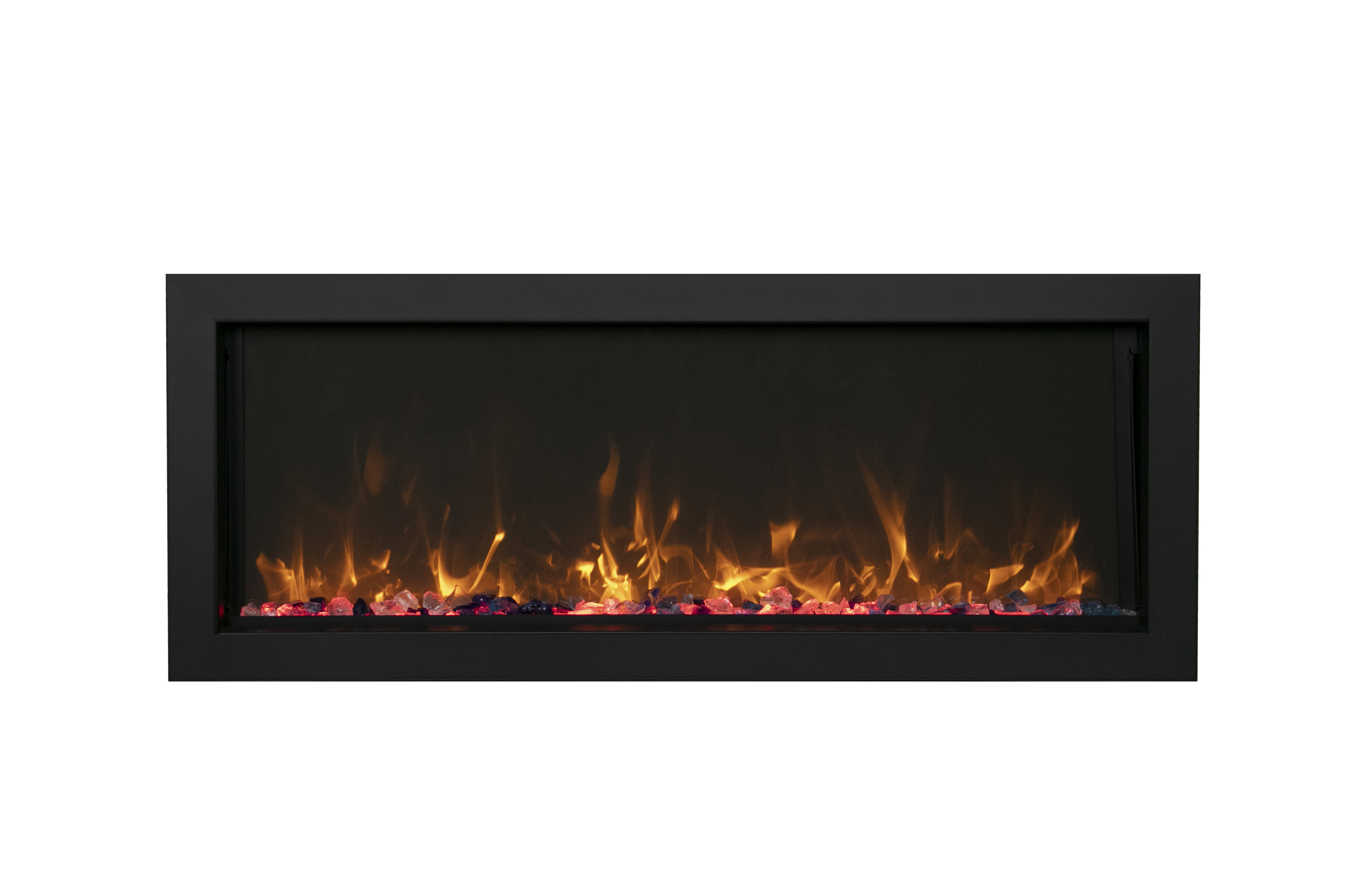 Amantii Extra Slim Outdoor Built-In Only Electric Fireplace With Black ...