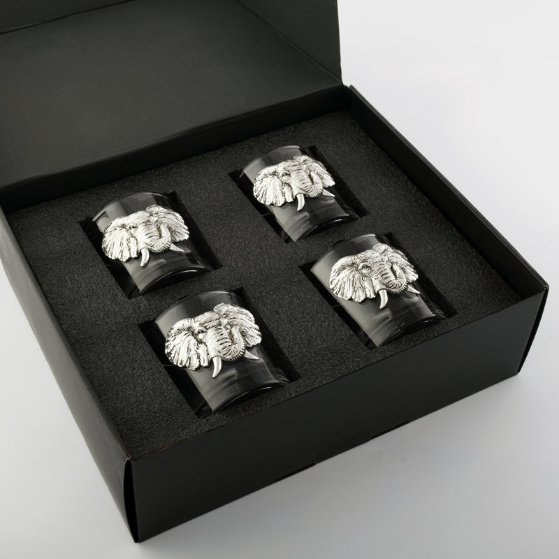 Arthur Court Designs 4 - Piece 12oz. Elephant Whiskey Glass Glassware ...