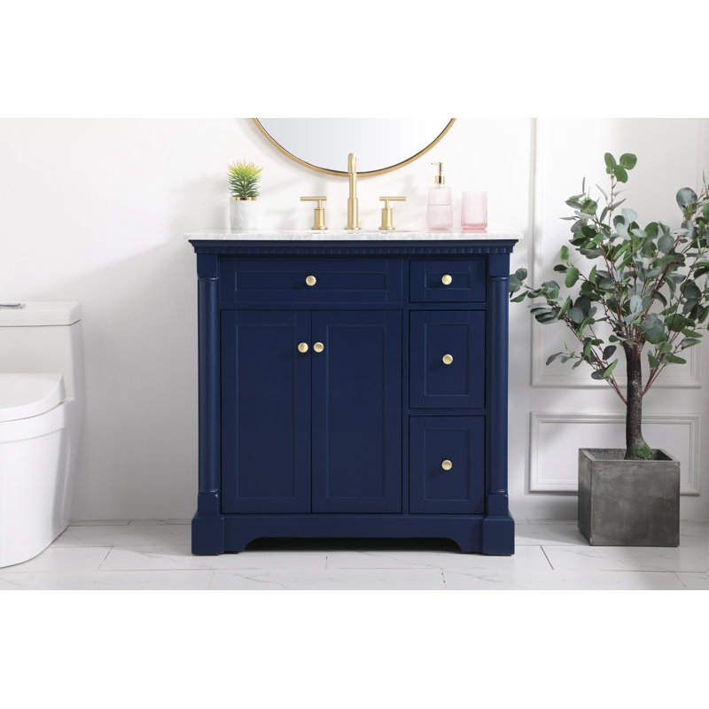 Red Barrel Studio® 36'' Single Bathroom Vanity with Marble Top ...