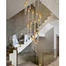 Everly Quinn Joben 11ft 20-Lights Gold Staircase Chandelier Crystal ...