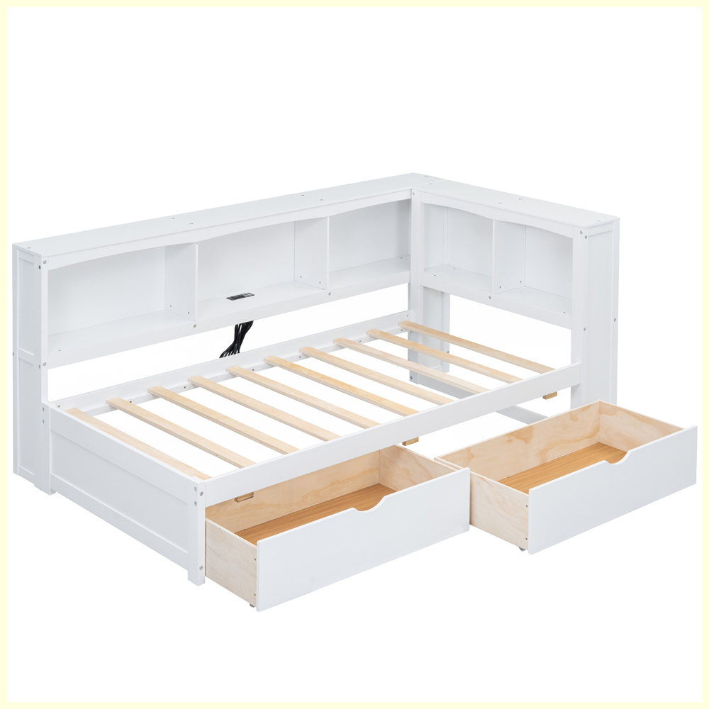 Red Barrel Studio® Daybed with Two Storage Drawers, Storage Cabinets ...