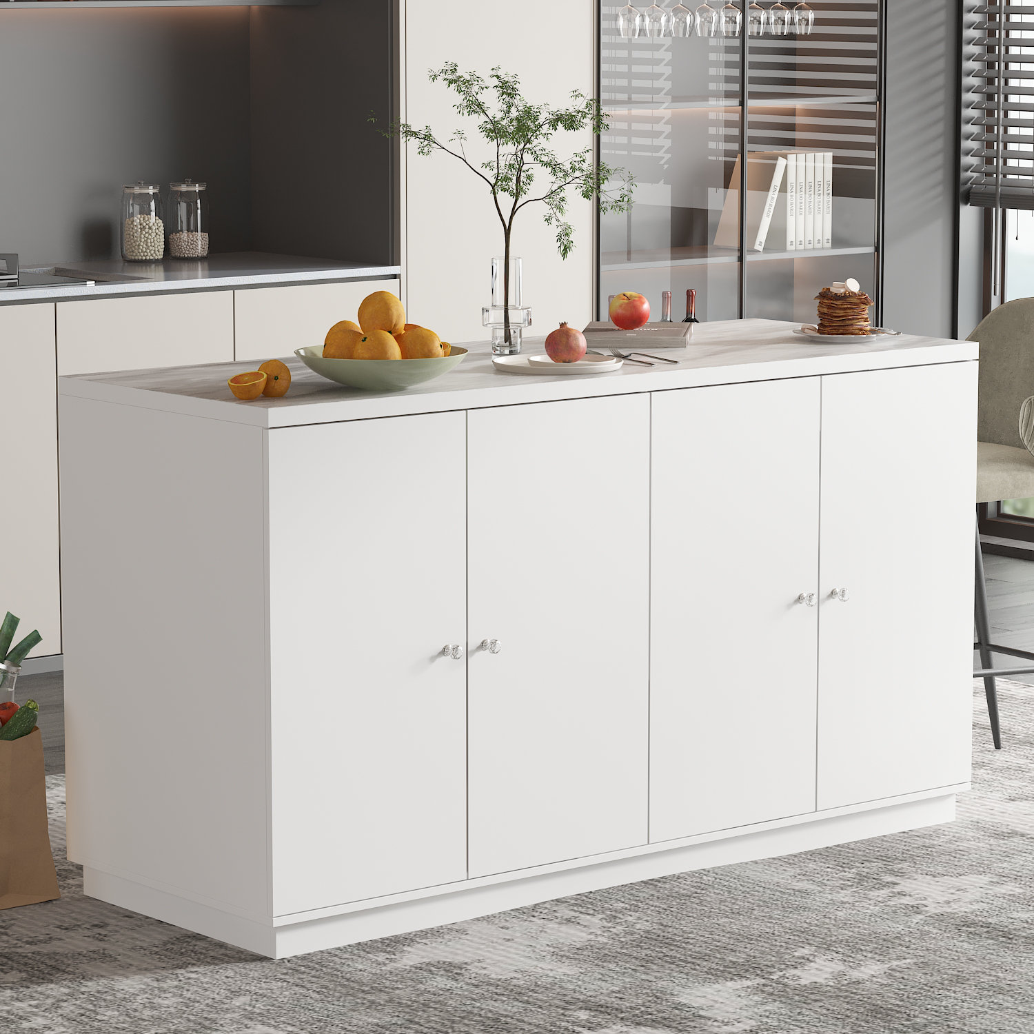 Latitude Run® 63”W Double Side Kitchen Island & Reviews | Wayfair
