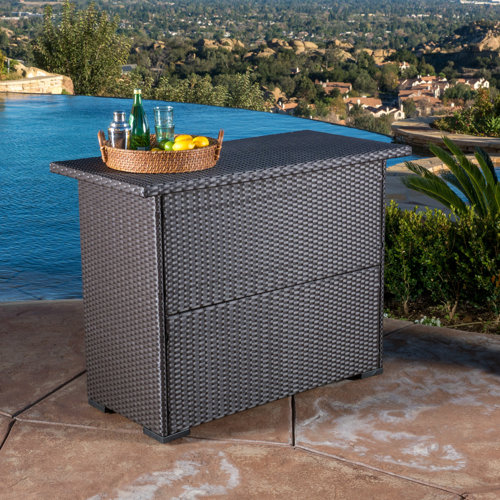 Latitude Run® Mcdaniel Wicker Bar Counter & Reviews | Wayfair