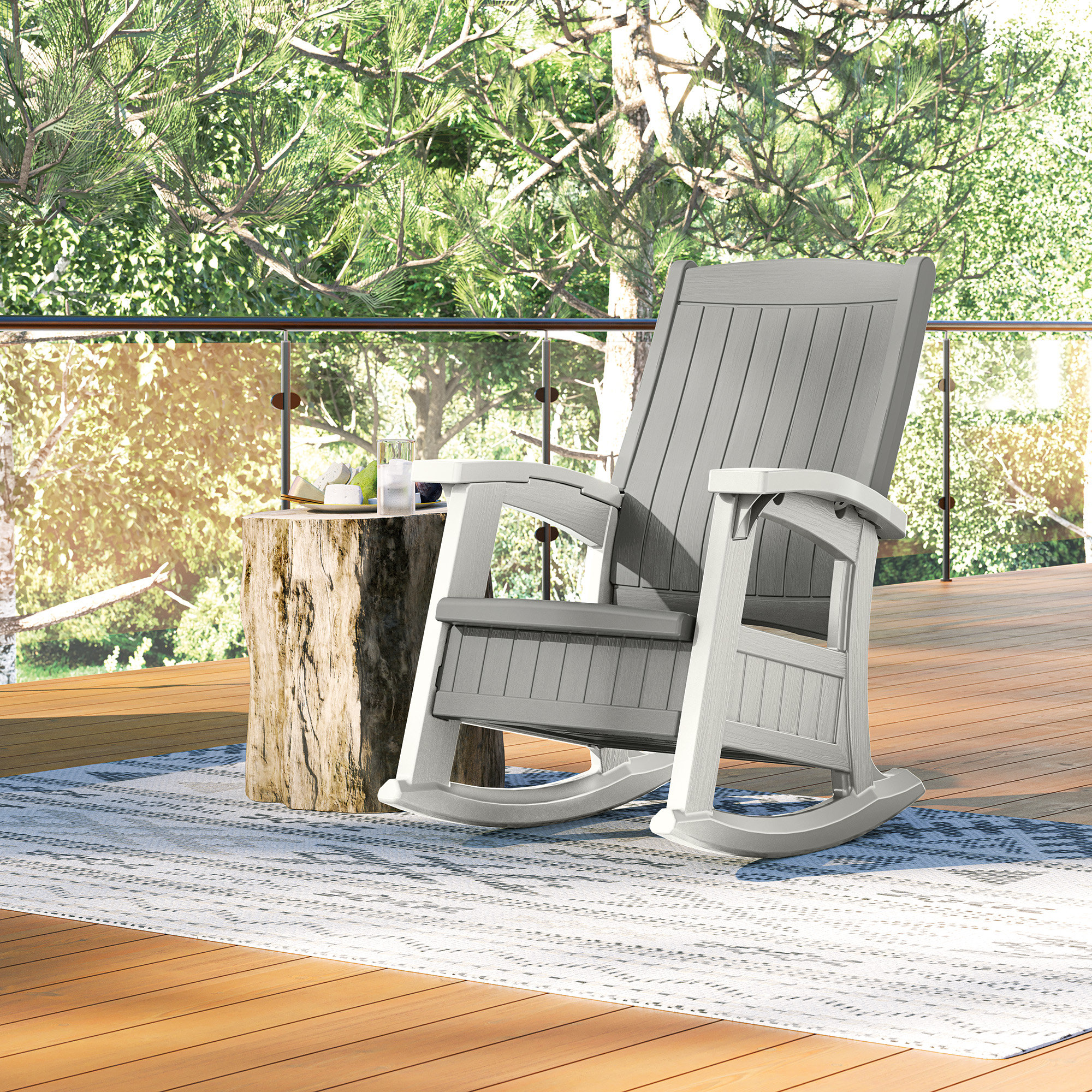 Suncast Outdoor Rocking Chair with Storage & Reviews | Wayfair