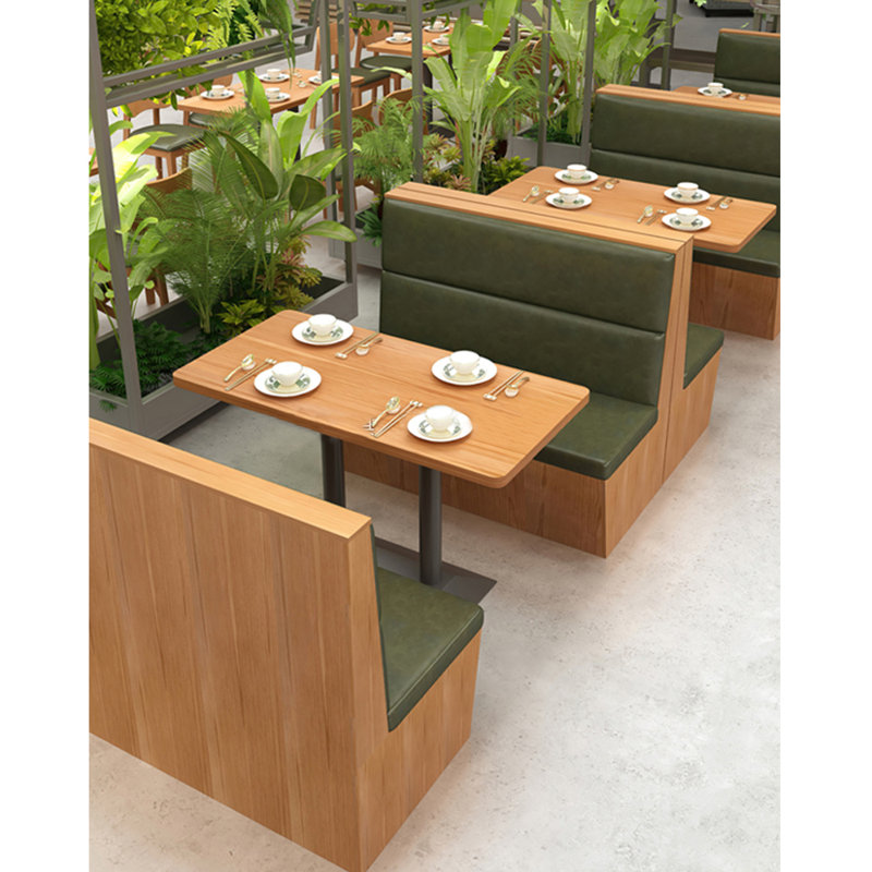 Canadian Linen Modern Simple Restaurant Cafe Benches Faux Leather ...